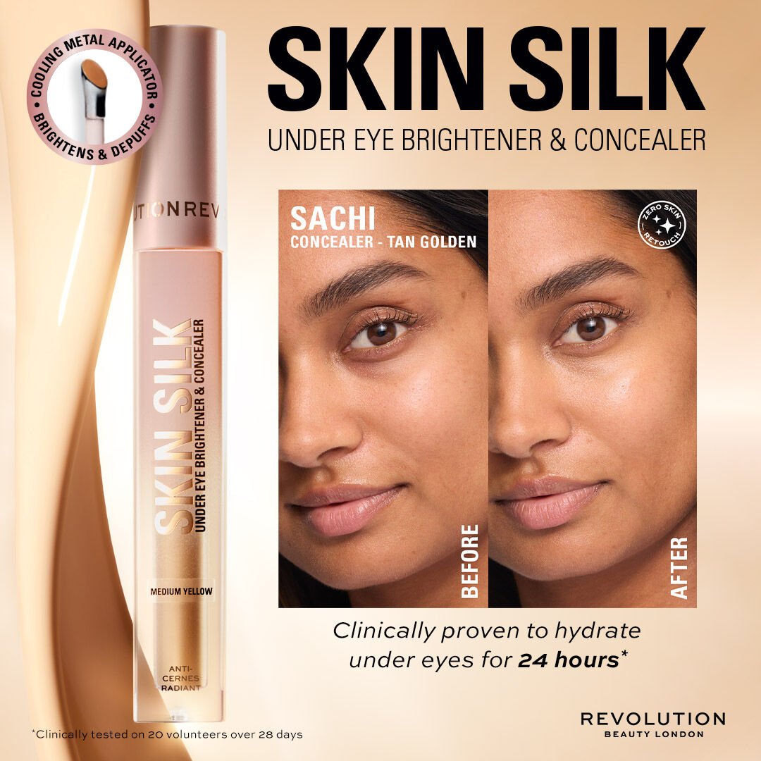 Revolution Skin Silk Radiant Serum Under Eye Brightener & Concealer ...