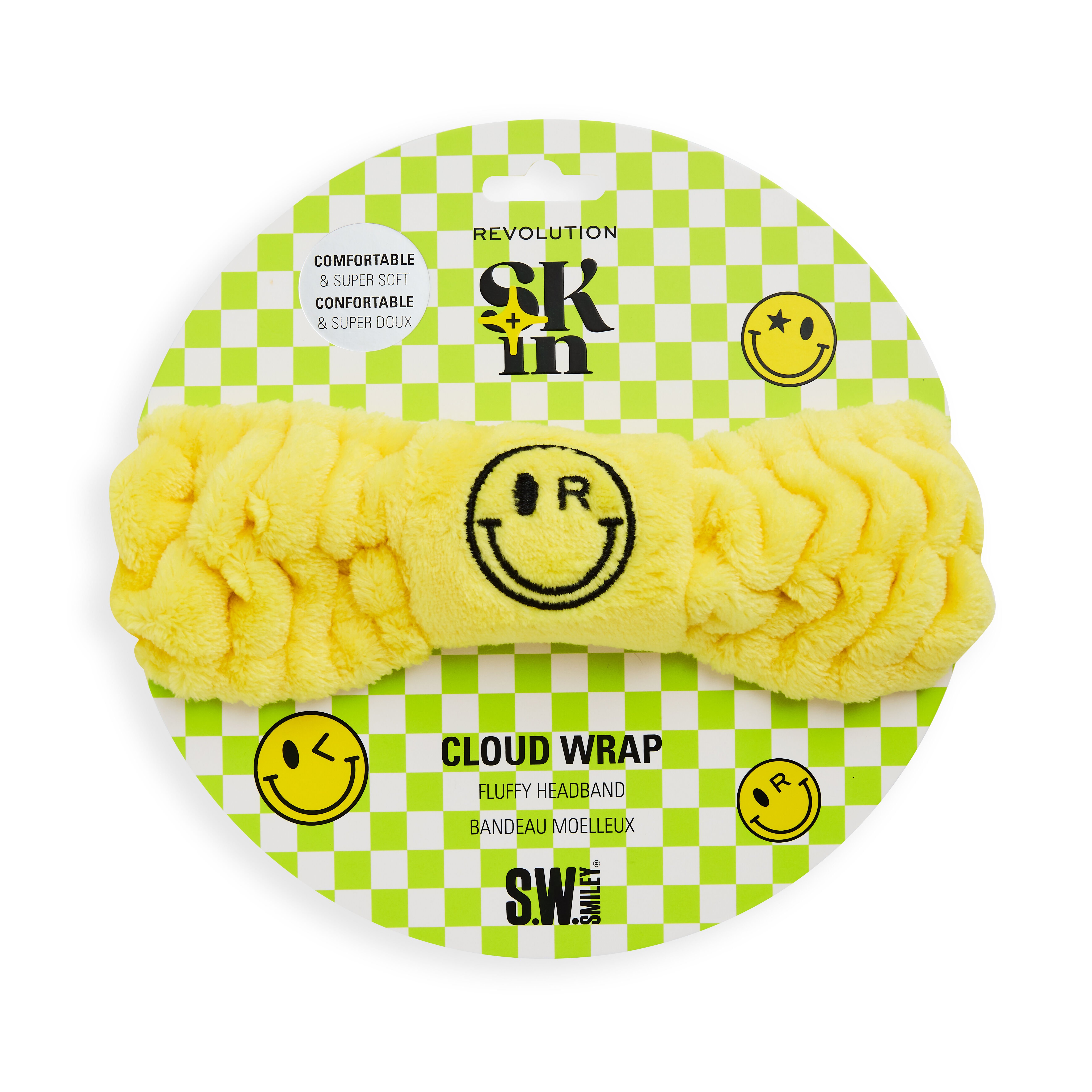 Revolution x S.W.Smiley Cloud Wrap Fluffy Skincare Headband ...