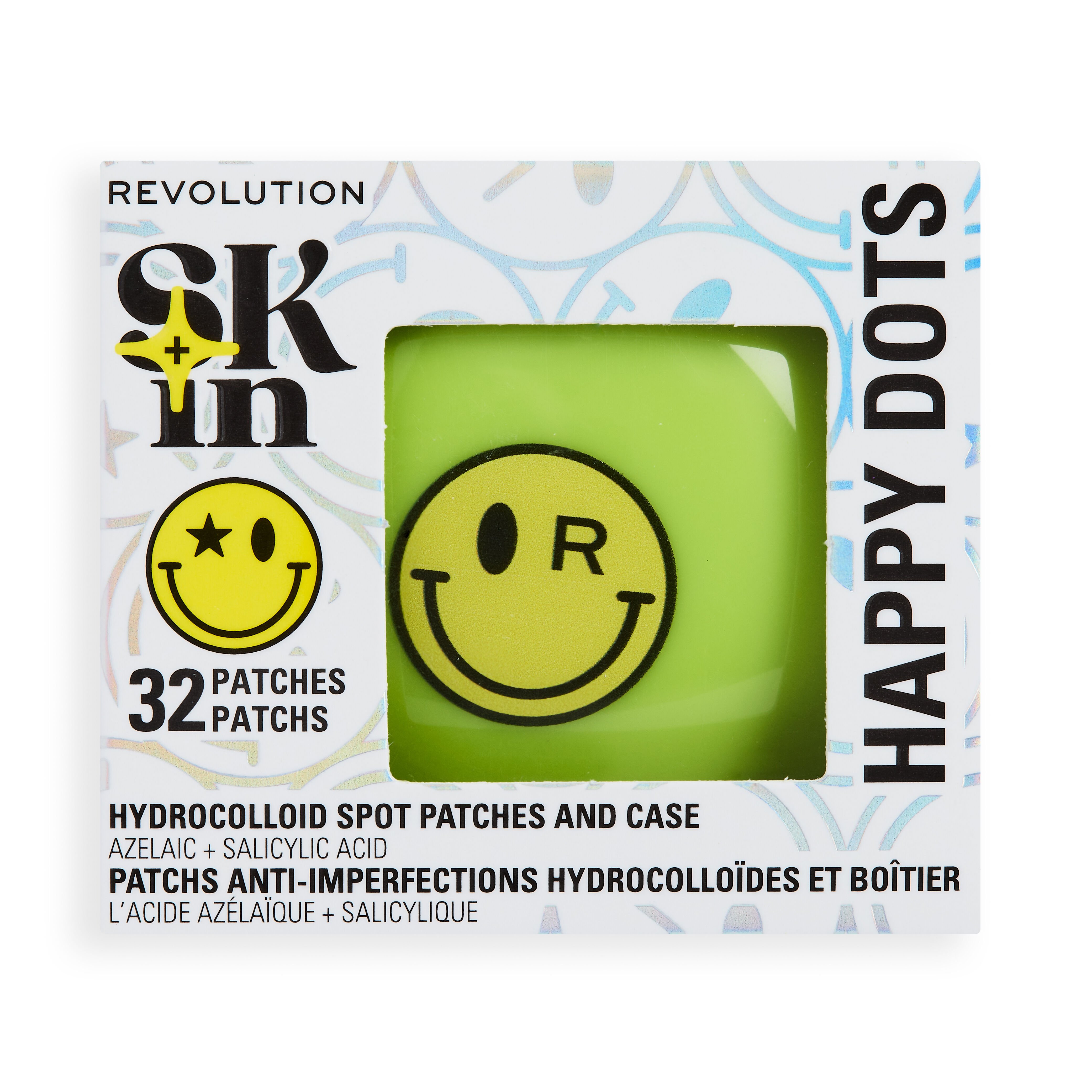 Revolution x S.W.Smiley Happy Dots Hydrocolloid Spot Patches and Case ...