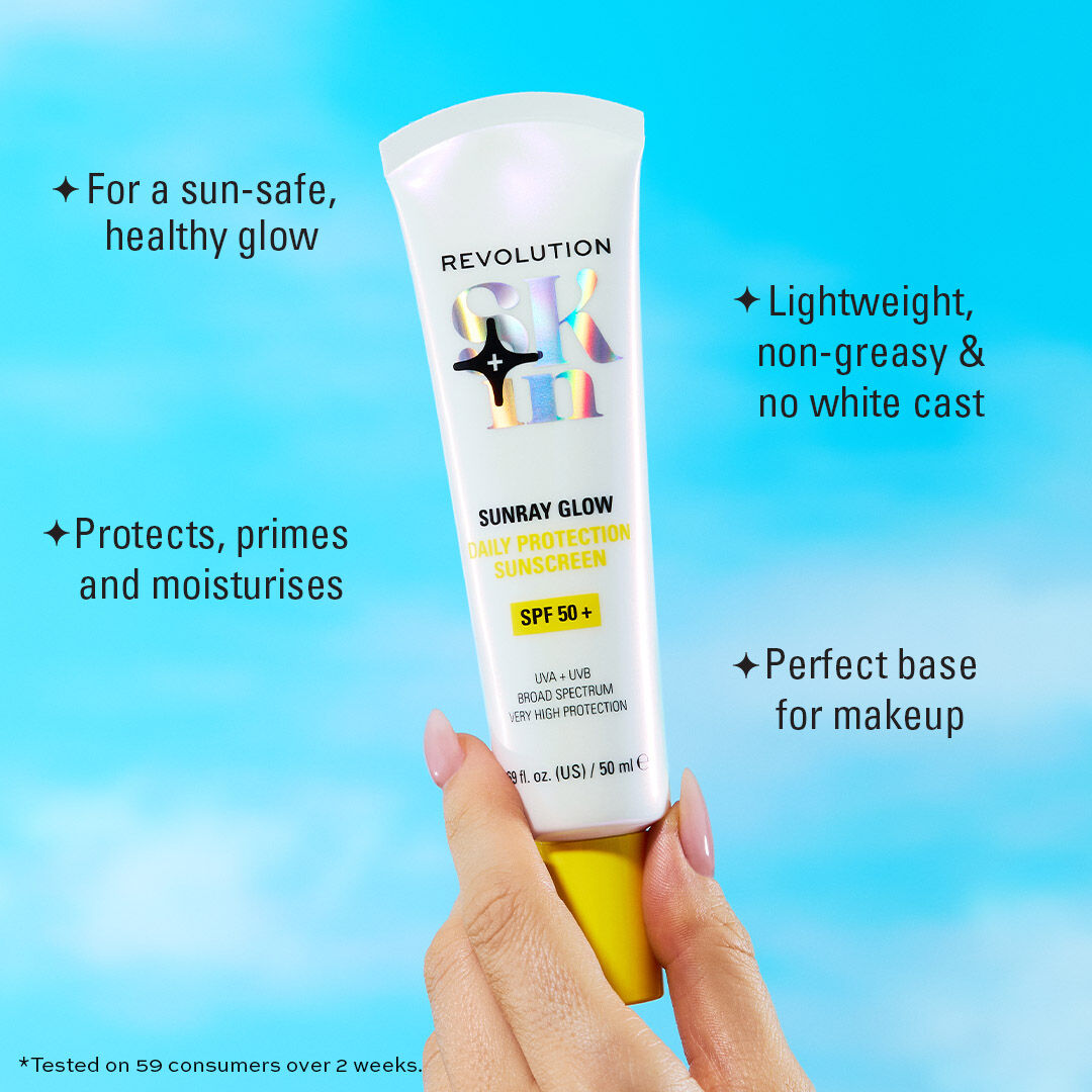 Revolution Skin Sunray Glow Daily Protection Sunscreen SPF 50+ with Vitamin C | Revolution Beauty